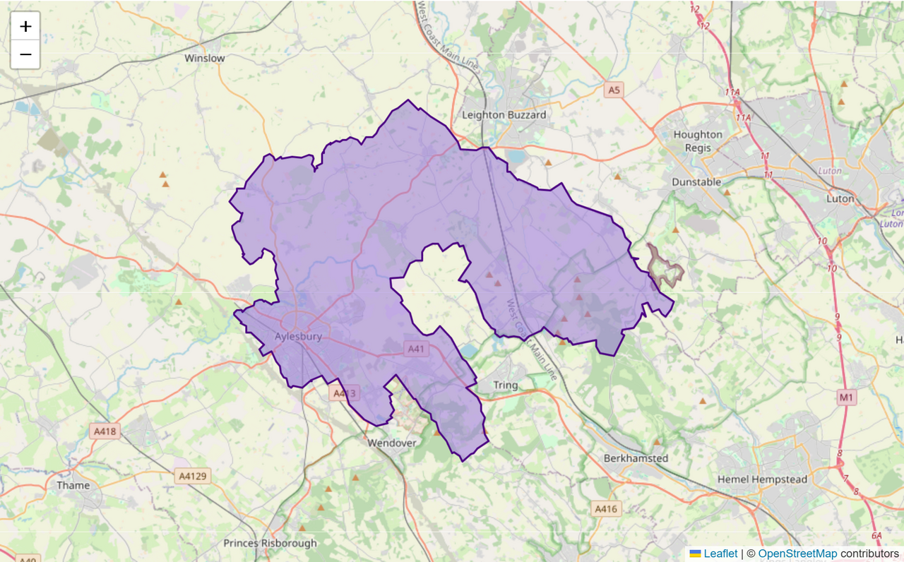 Aylesbury Constituency: Map, Wards & Population | Baseview UK