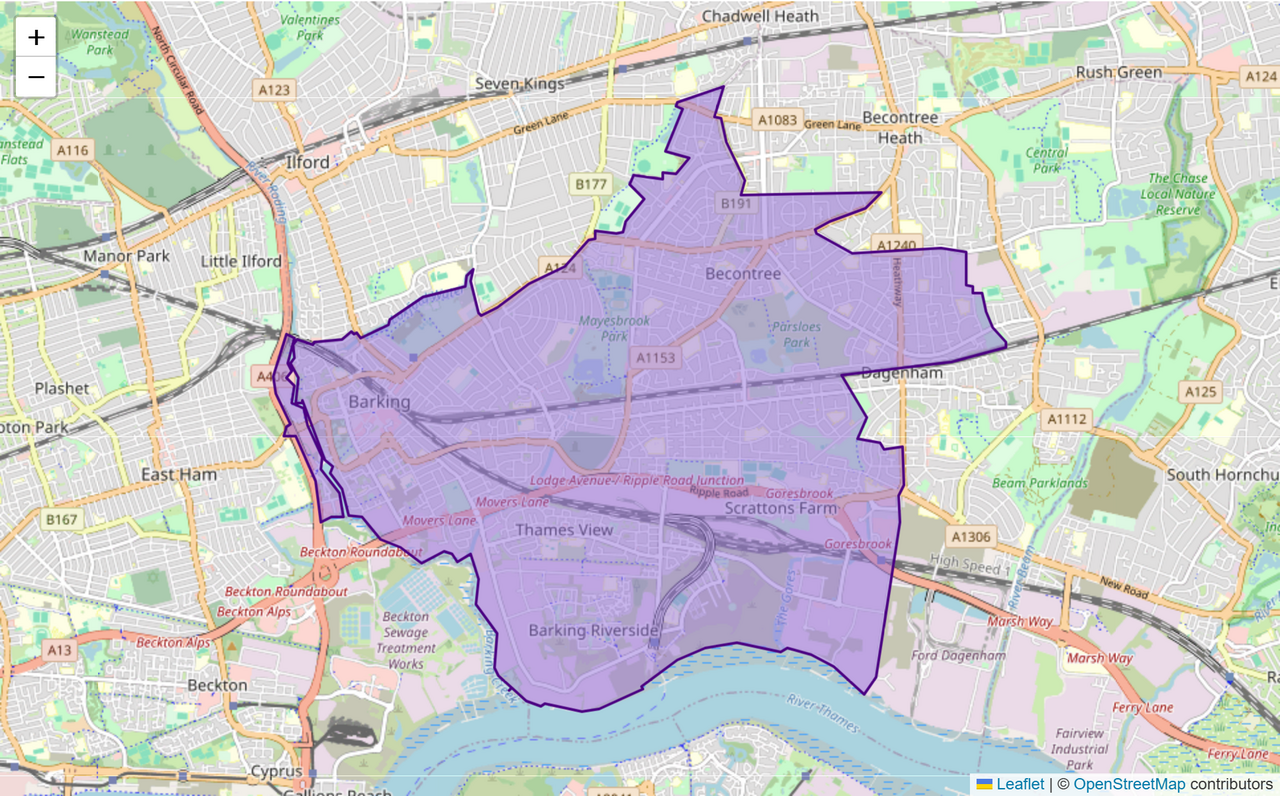 Barking Constituency: Map, Wards & Population | Baseview UK