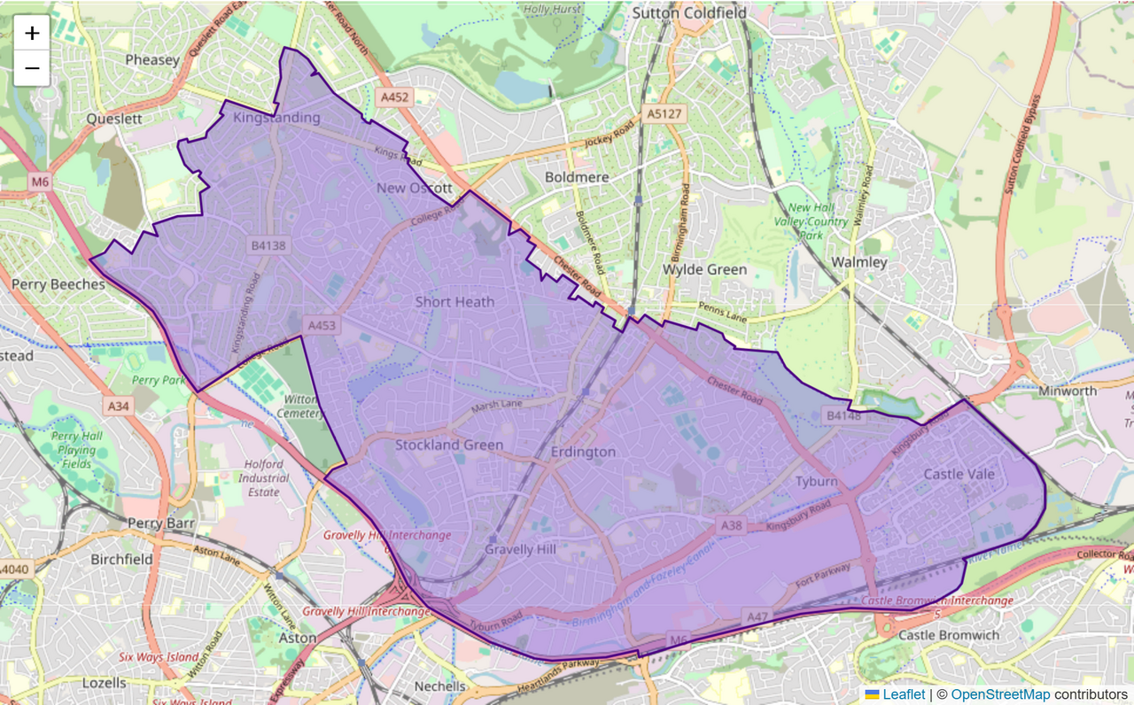 Birmingham Erdington Constituency: Map, Wards & Population Data ...