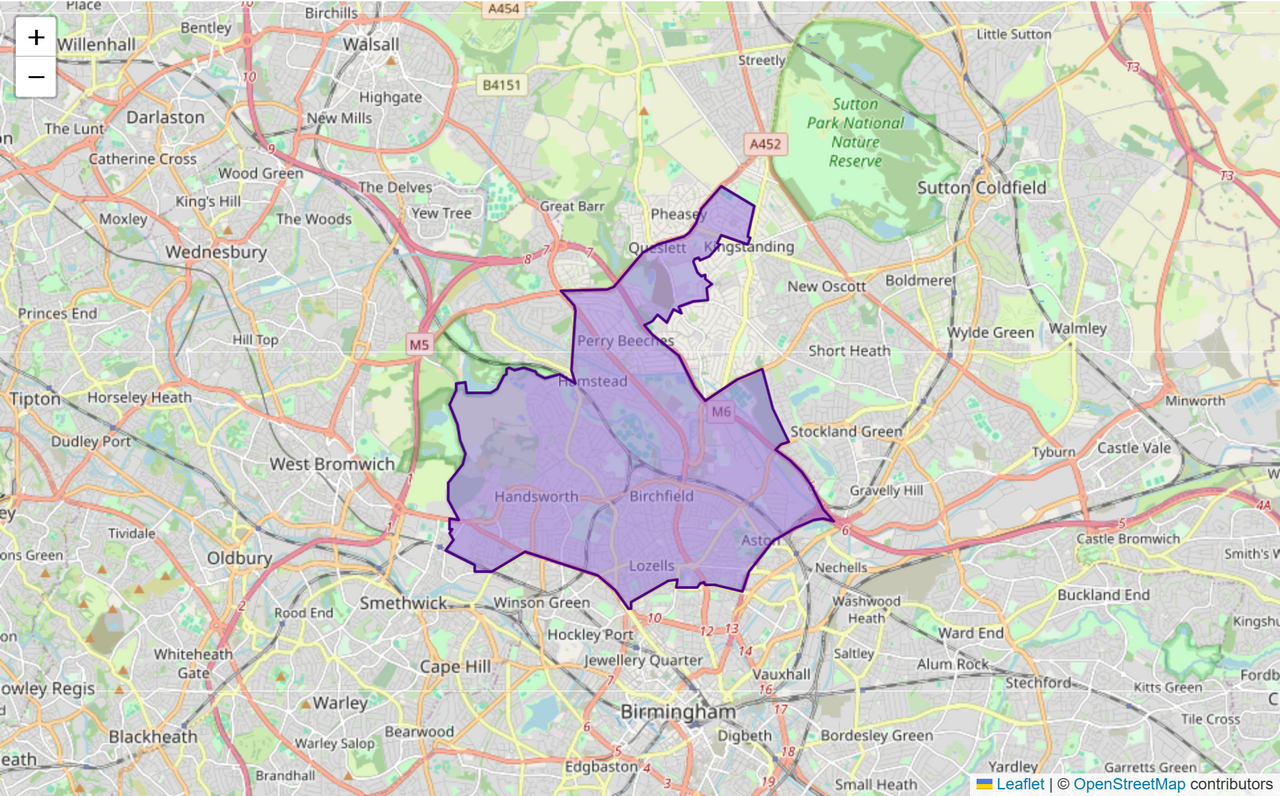 Birmingham Perry Barr Constituency: Map, Wards & Population Data ...