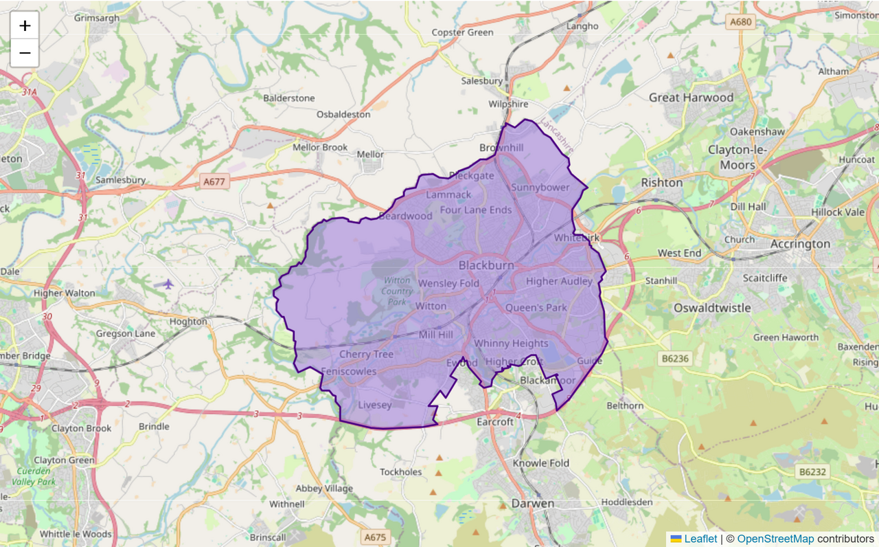 Blackburn Constituency: Map, Wards & Population | Baseview UK