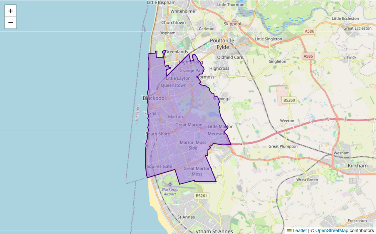 Blackpool South Constituency: Map, Wards & Population | Baseview UK