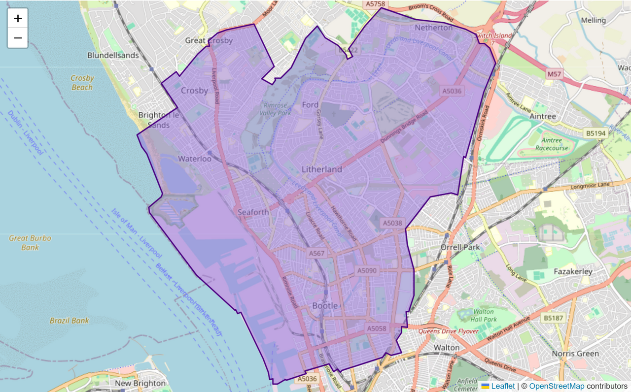 Bootle Constituency: Map, Wards & Population | Baseview UK
