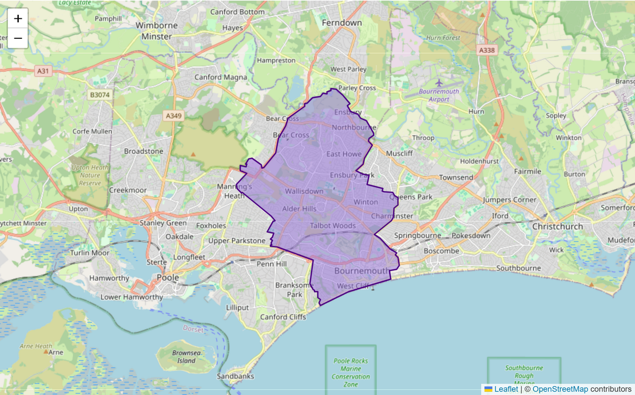 Bournemouth West Constituency: Map, Wards & Population Data | Baseview UK