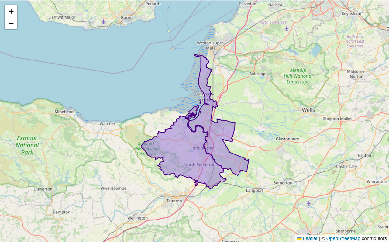 Bridgwater Constituency: Map, Wards & Population Data | Baseview UK