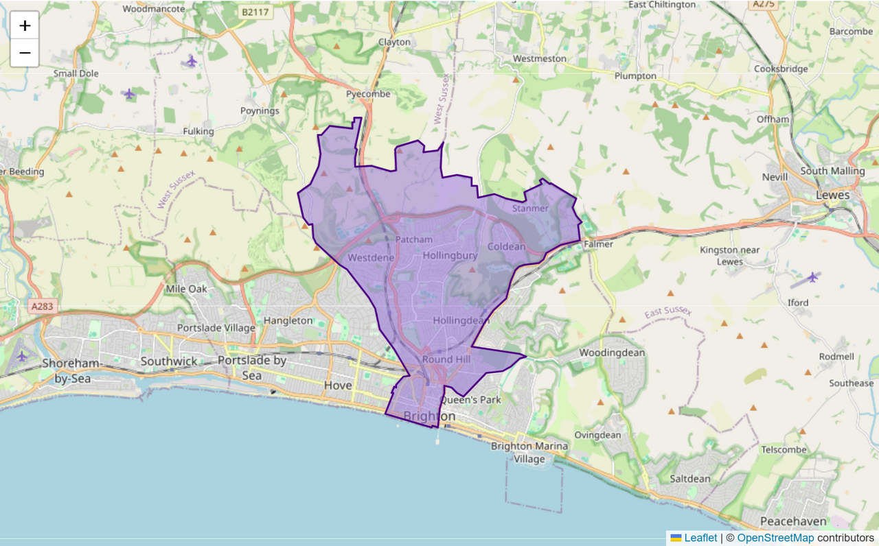 Brighton Pavilion Constituency: Map, Wards & Population Data | Baseview UK