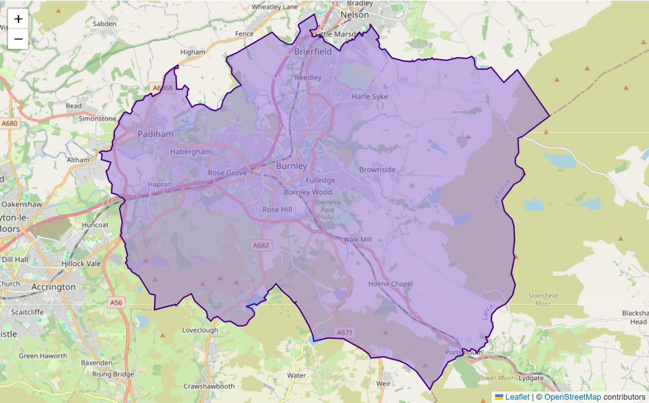 Burnley Constituency: Map, Wards & Population | Baseview UK