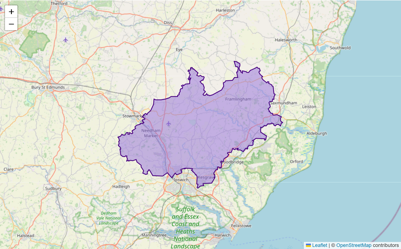 Central Suffolk and North Ipswich Constituency: Map, Wards & Population