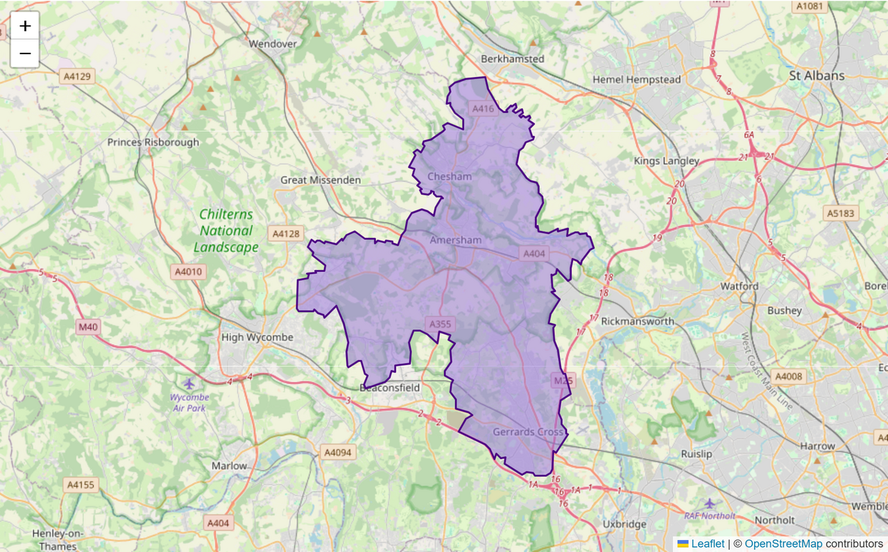 Chesham and Amersham Constituency: Map, Wards & Population