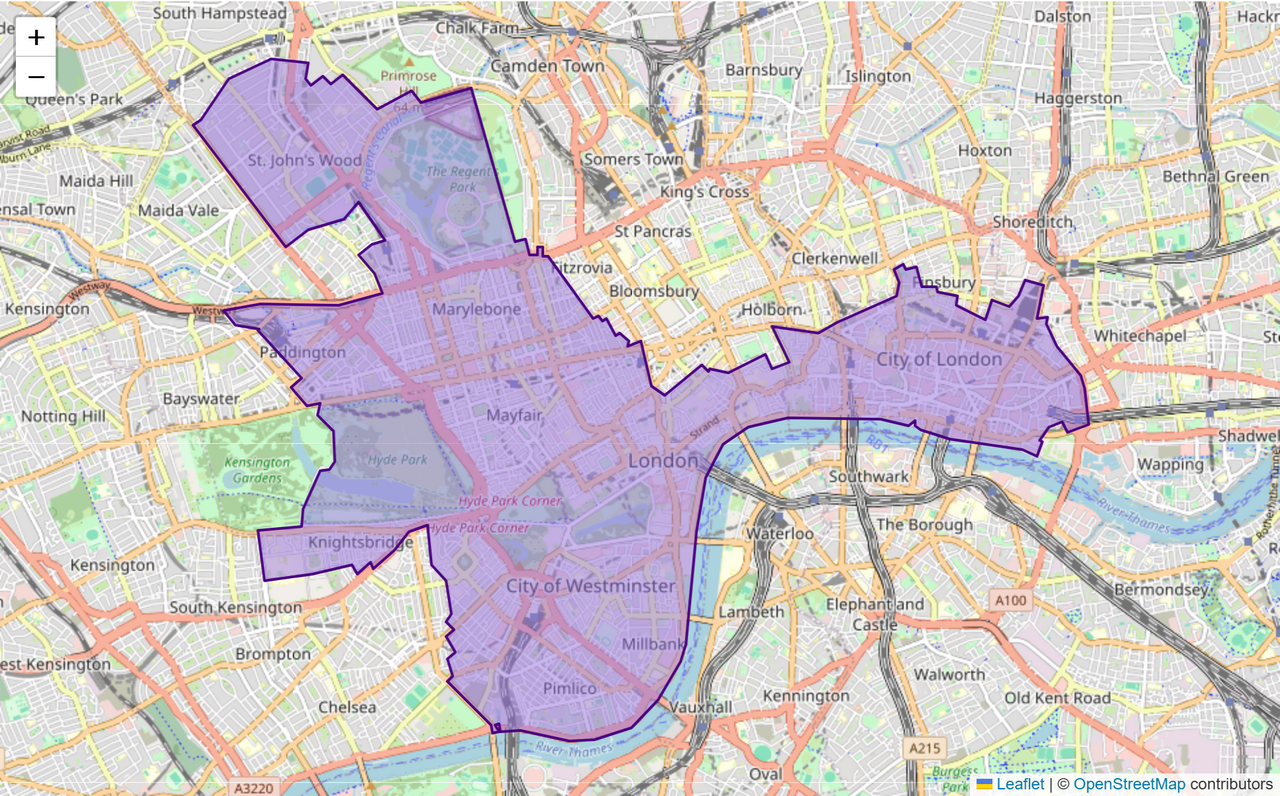 Cities of London and Westminster Constituency: Map, Wards & Population
