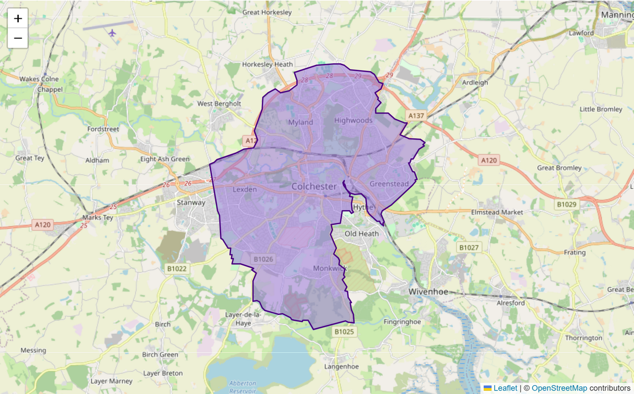 Colchester Constituency: Map, Wards & Population | Baseview UK