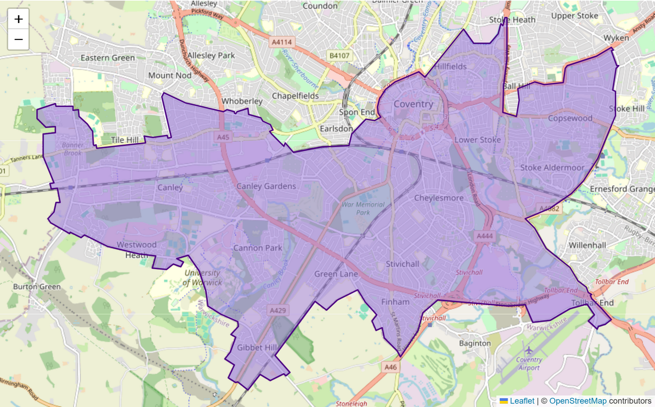 Coventry South Constituency: Map, Wards & Population | Baseview UK