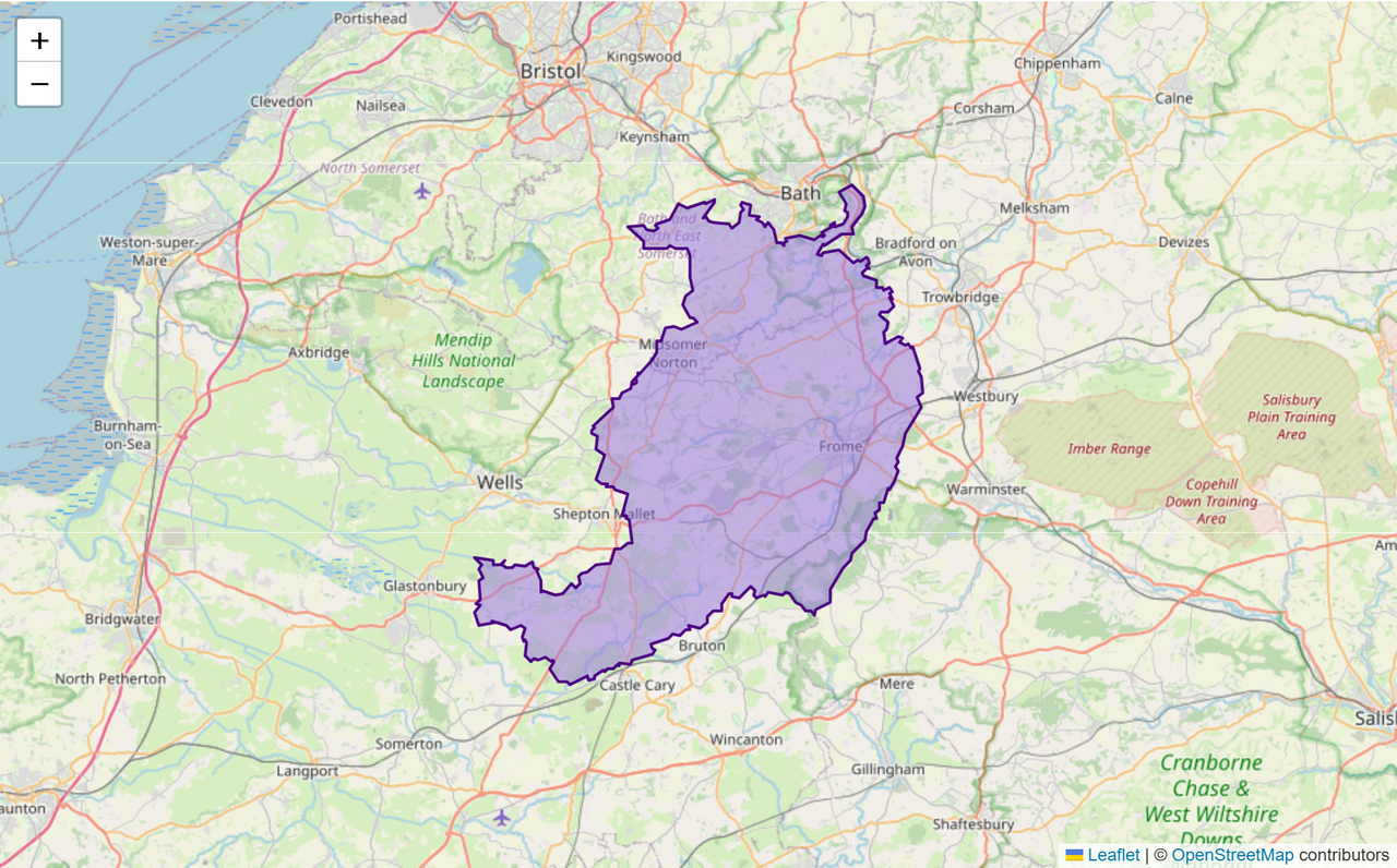 Frome and East Somerset Constituency: Map, Wards & Population