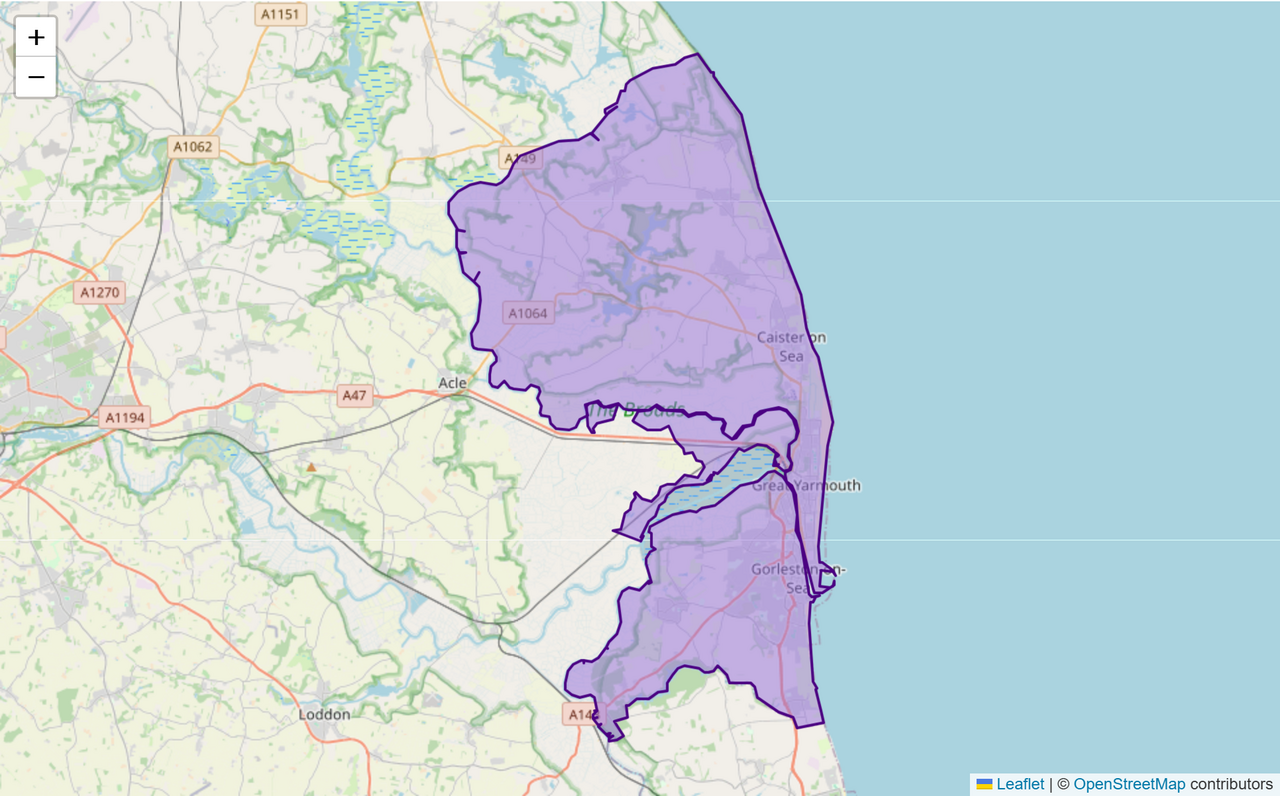 Great Yarmouth Constituency: Map, Wards & Population | Baseview UK