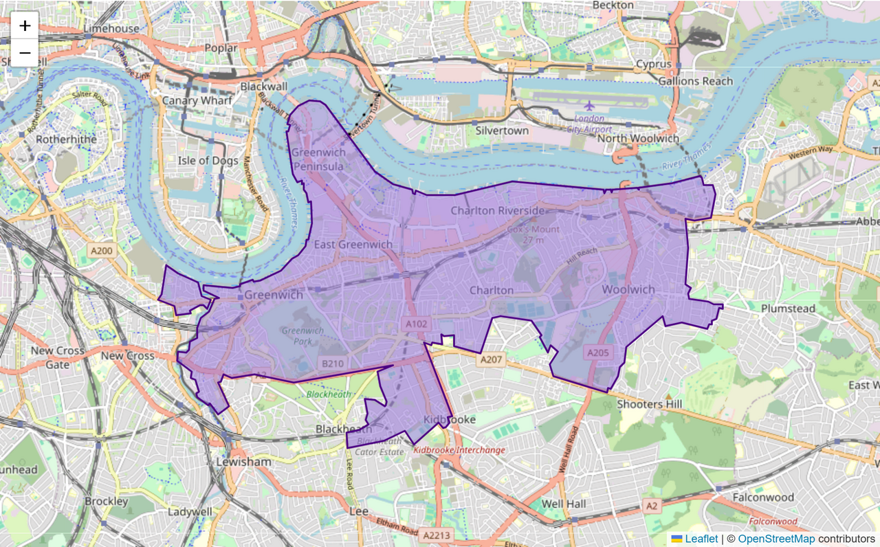 Greenwich and Woolwich Constituency: Map, Wards & Population