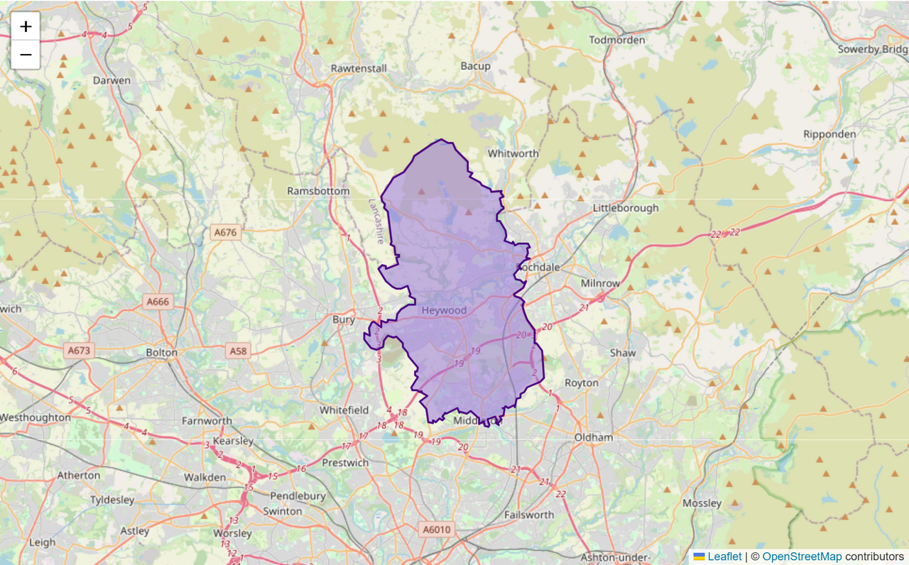 Heywood and Middleton North Constituency: Map, Wards & Population