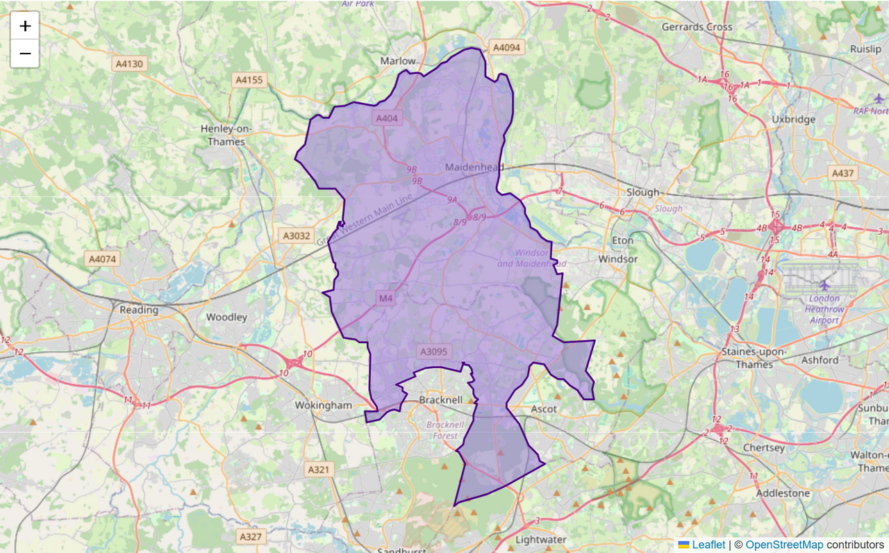Maidenhead Constituency: Map, Wards & Population | Baseview UK