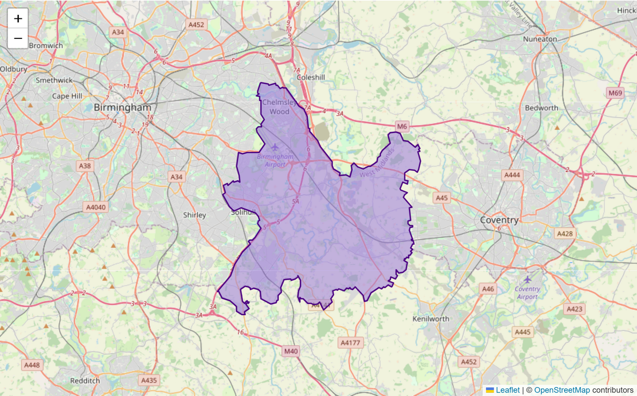 Meriden and Solihull East Constituency: Map, Wards & Population