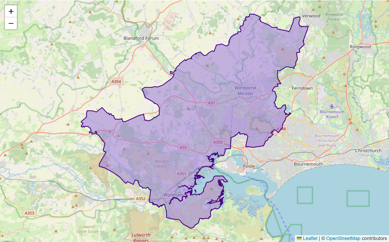 Mid Dorset and North Poole Constituency: Map, Wards & Population Data ...