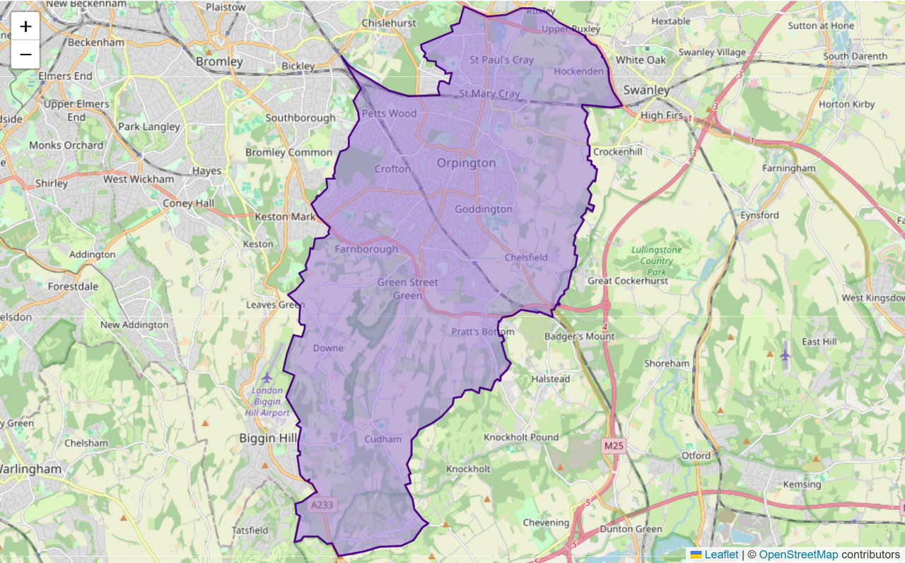 Orpington Constituency: Map, Wards & Population | Baseview UK