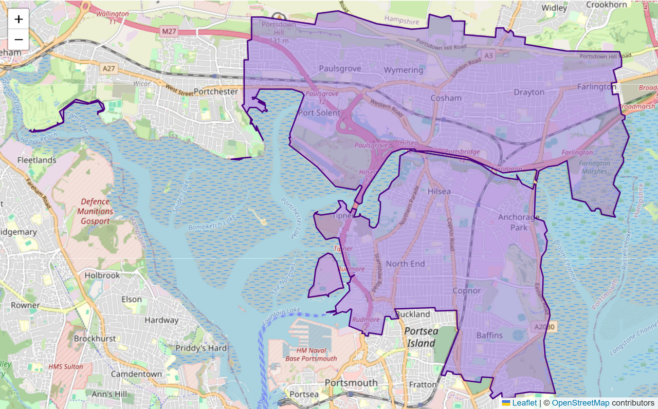Portsmouth North Constituency: Map, Wards & Population | Baseview UK