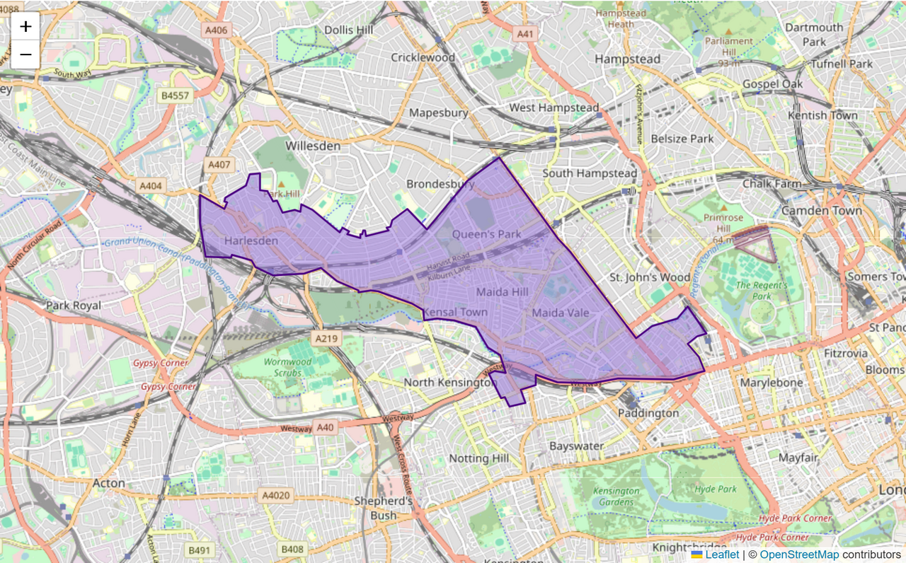 Queen's Park and Maida Vale Constituency: Map, Wards & Population