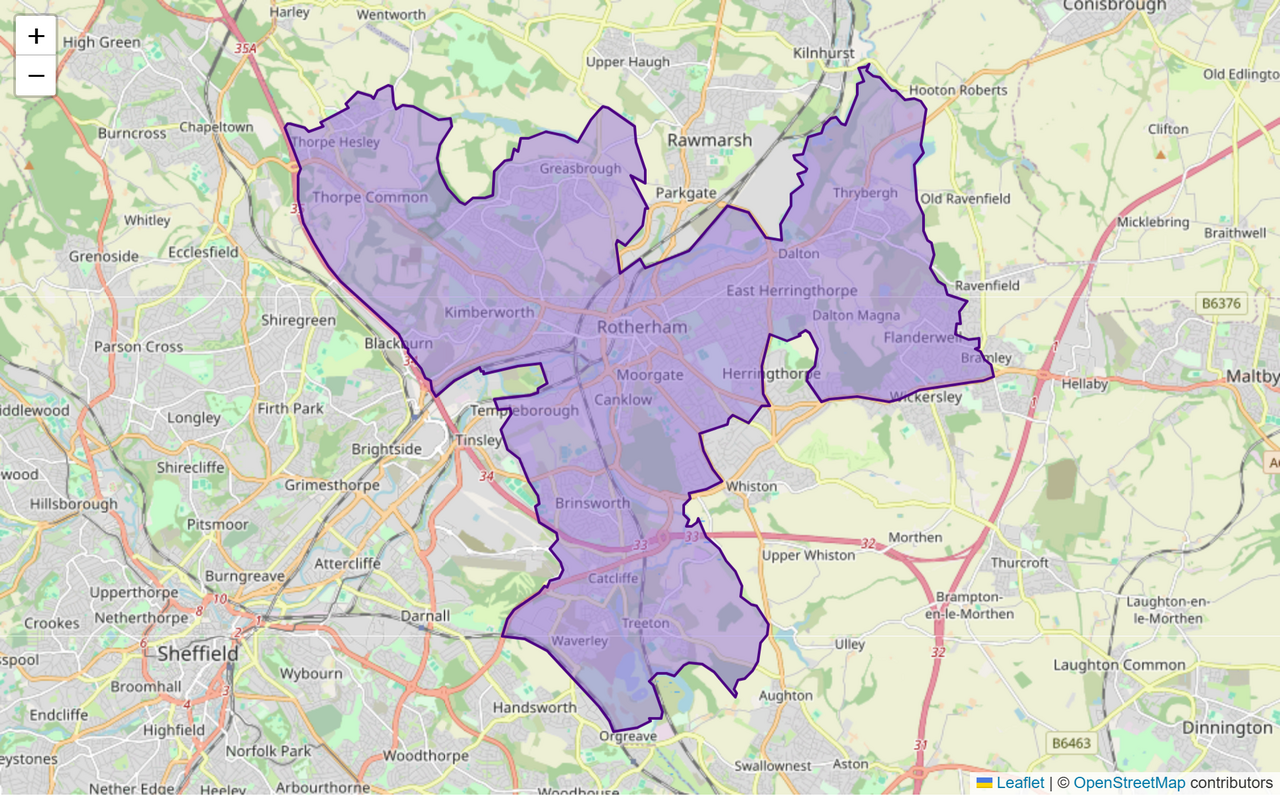 Rotherham Constituency: Map, Wards & Population | Baseview UK