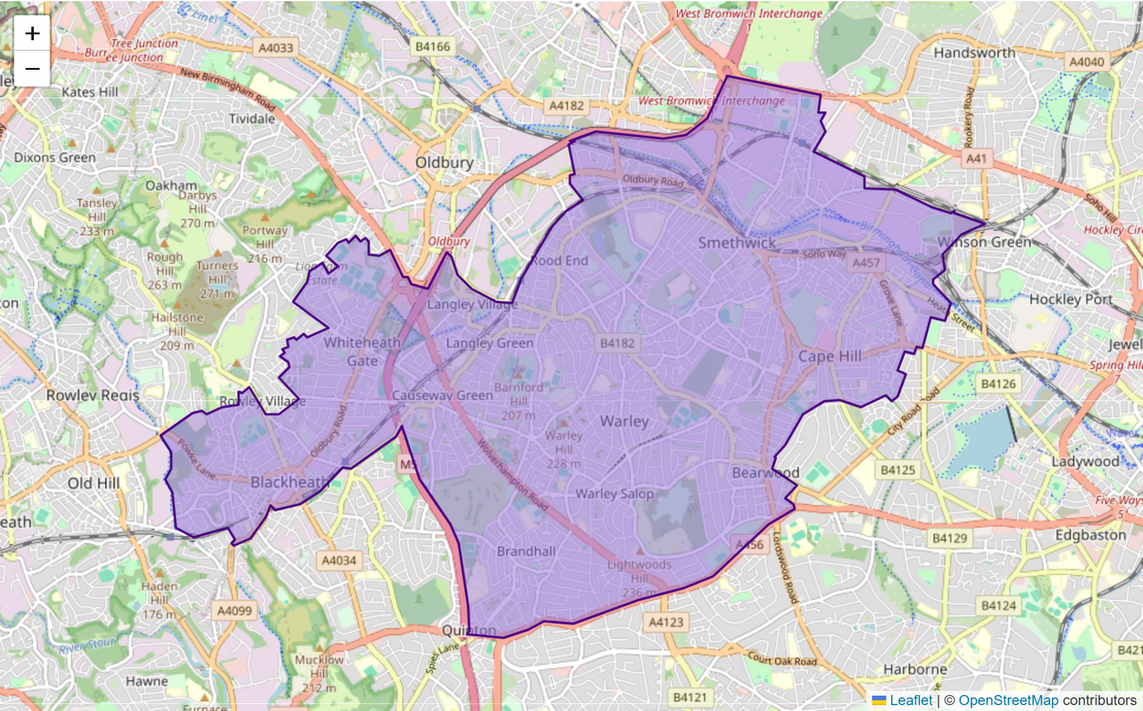Smethwick Constituency: Map, Wards & Population | Baseview UK