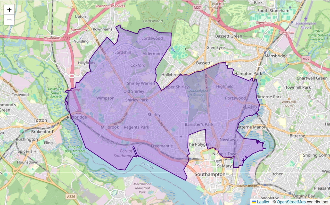Southampton Test Constituency: Map, Wards & Population | Baseview UK