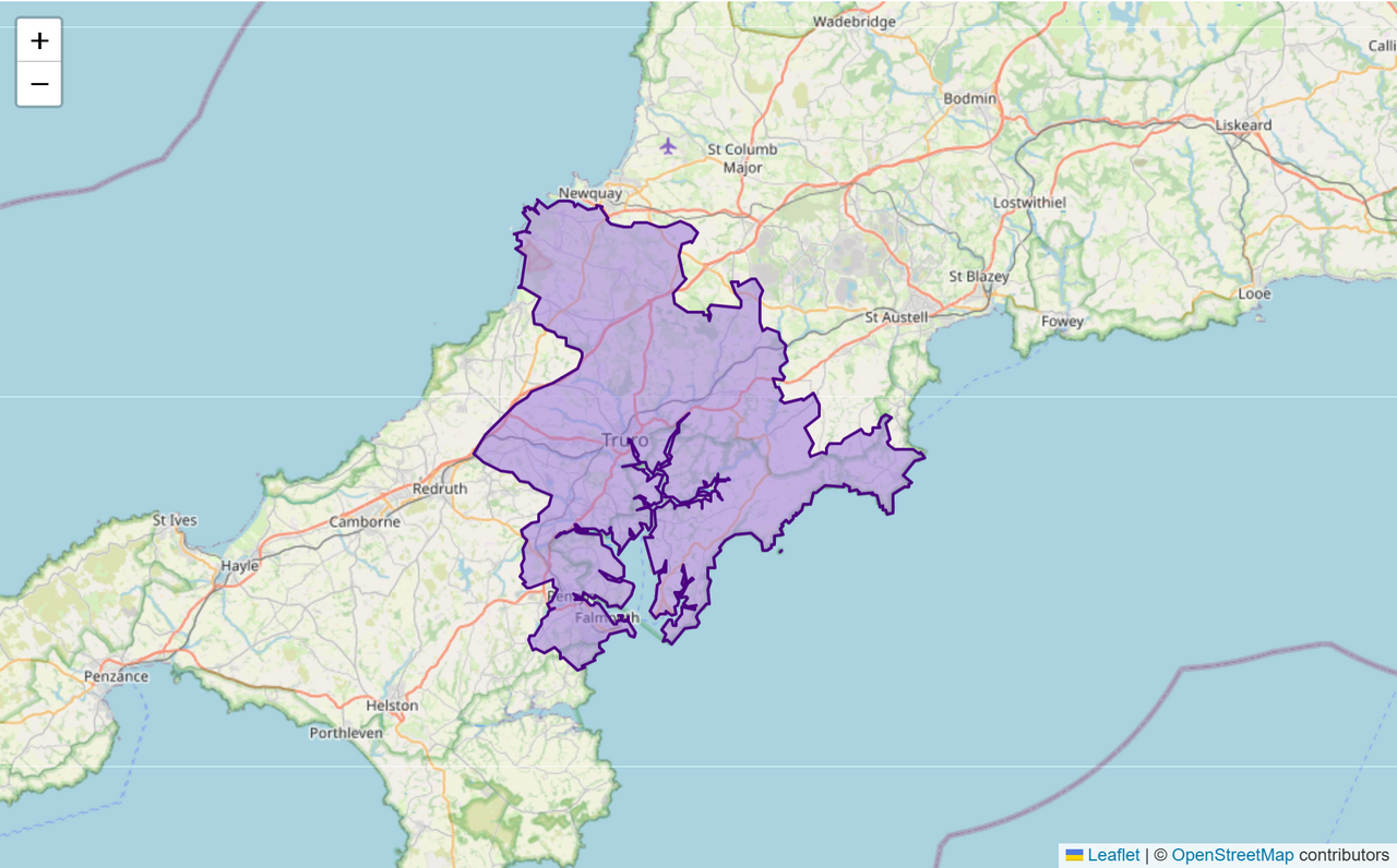 Truro and Falmouth Constituency: Map, Wards & Population | Baseview UK