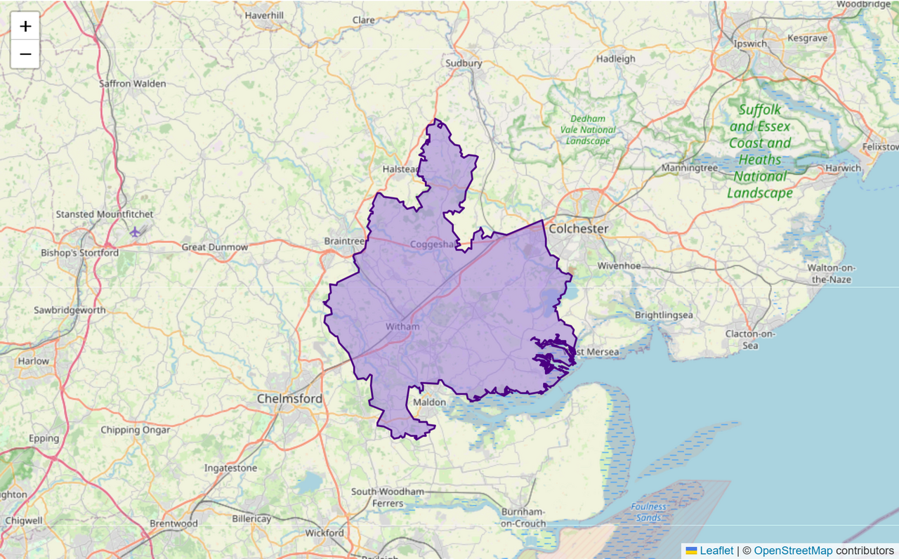 Witham Constituency: Map, Wards & Population Data | Baseview UK