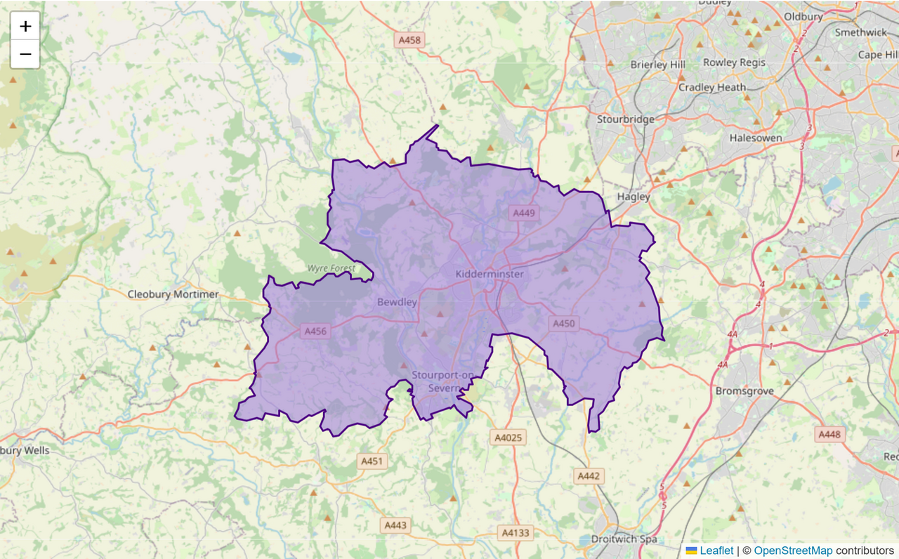 Wyre Forest Constituency: Map, Wards & Population Data | Baseview UK