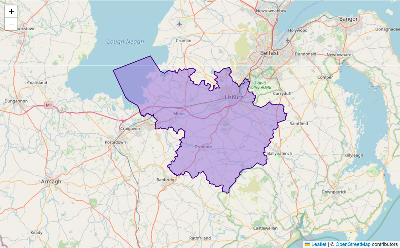 Lagan Valley Constituency: Map, Wards & Population | Baseview UK