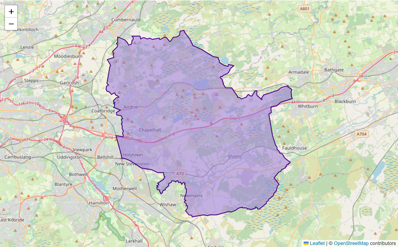 Airdrie and Shotts Constituency: Map, Wards & Population | Baseview UK