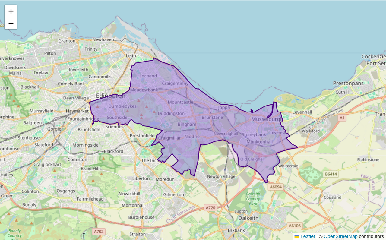 Edinburgh East and Musselburgh Constituency: Map, Wards & Population ...