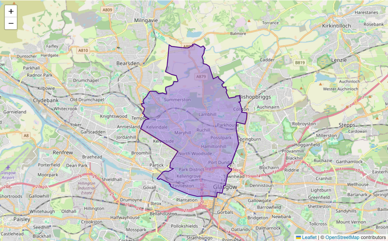 Glasgow North Constituency: Map, Wards & Population | Baseview UK