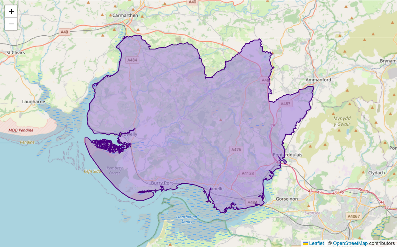 Llanelli Constituency: Map, Wards & Population Data | Baseview UK
