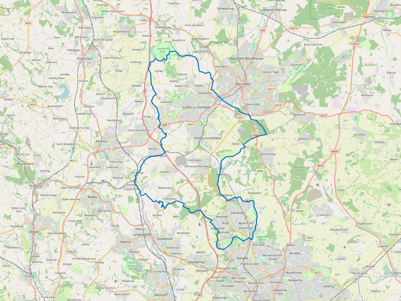 Ashfield Local Authority District (Nottinghamshire) | BaseView UK